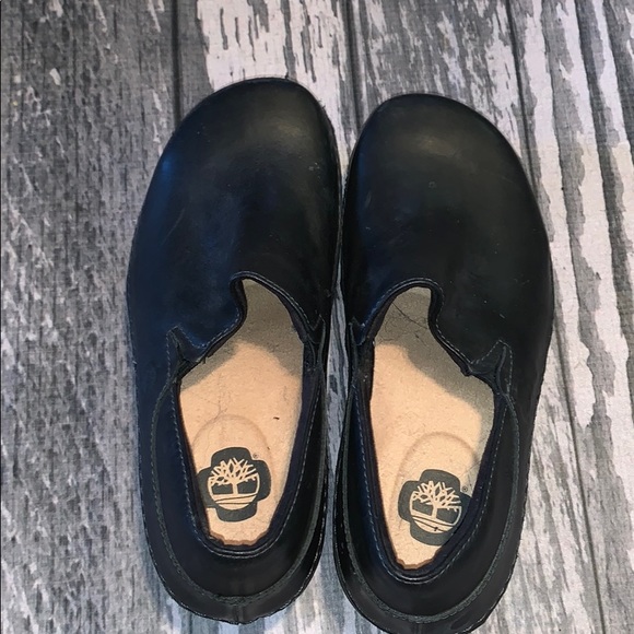 Timberland | Shoes | Timberland Black Leather Clogs Shoes Size 65 M ...